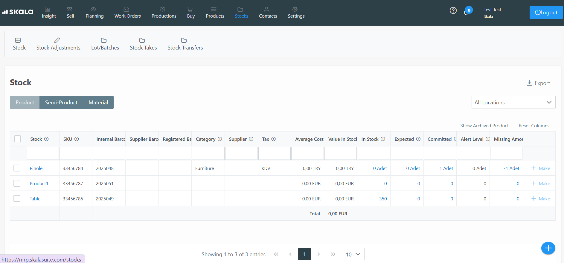 Quickly View and Edit Your Stocks with Skala: The Stocks Screen - Skala MRP
